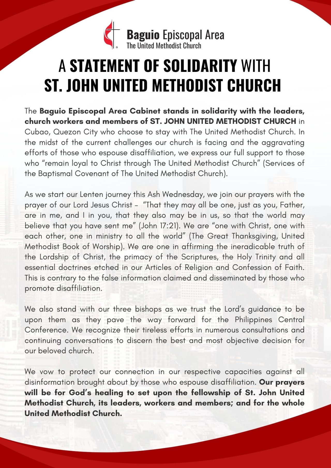 Official Statements - Baguio Episcopal Area UMC